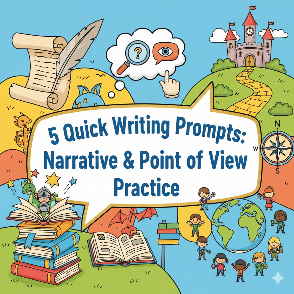 5 Quick Writing Prompts for Narrative & Point of View (P.O.V.) Practice ...